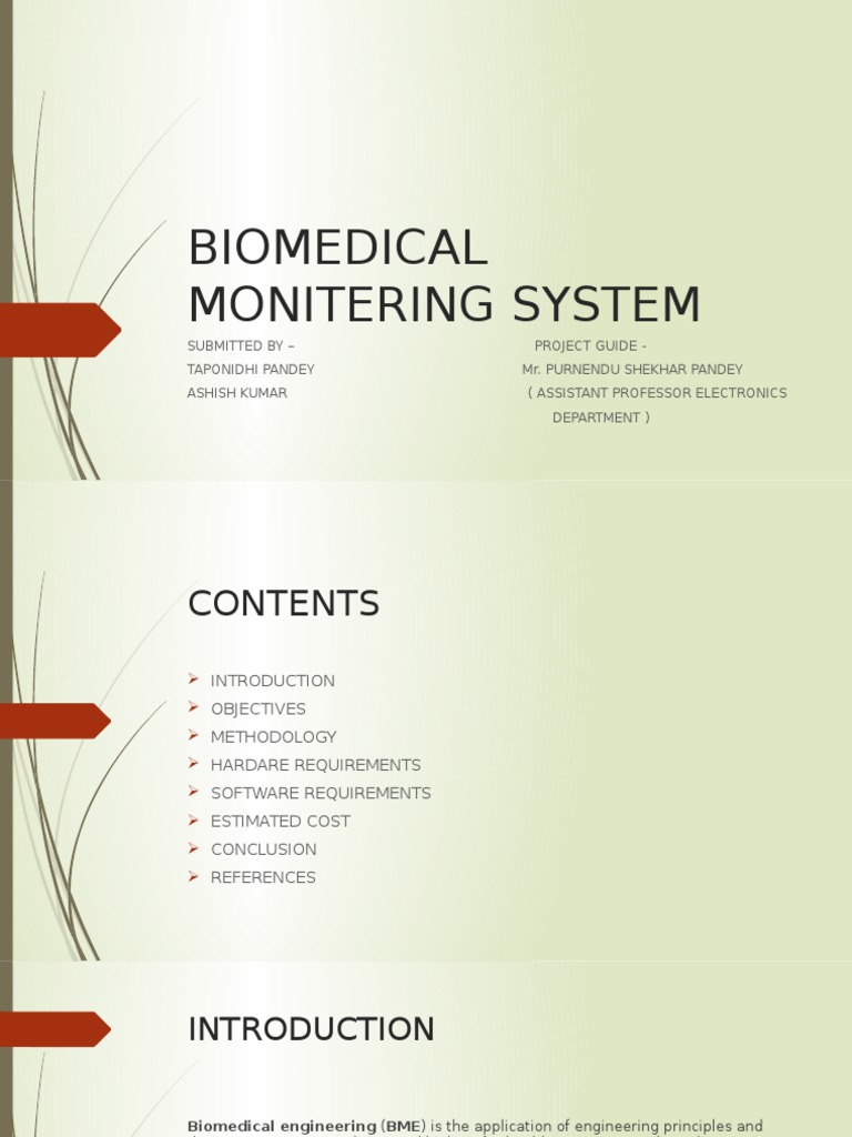 Biomedical Monitering System | PDF | Biomedical Engineering ...