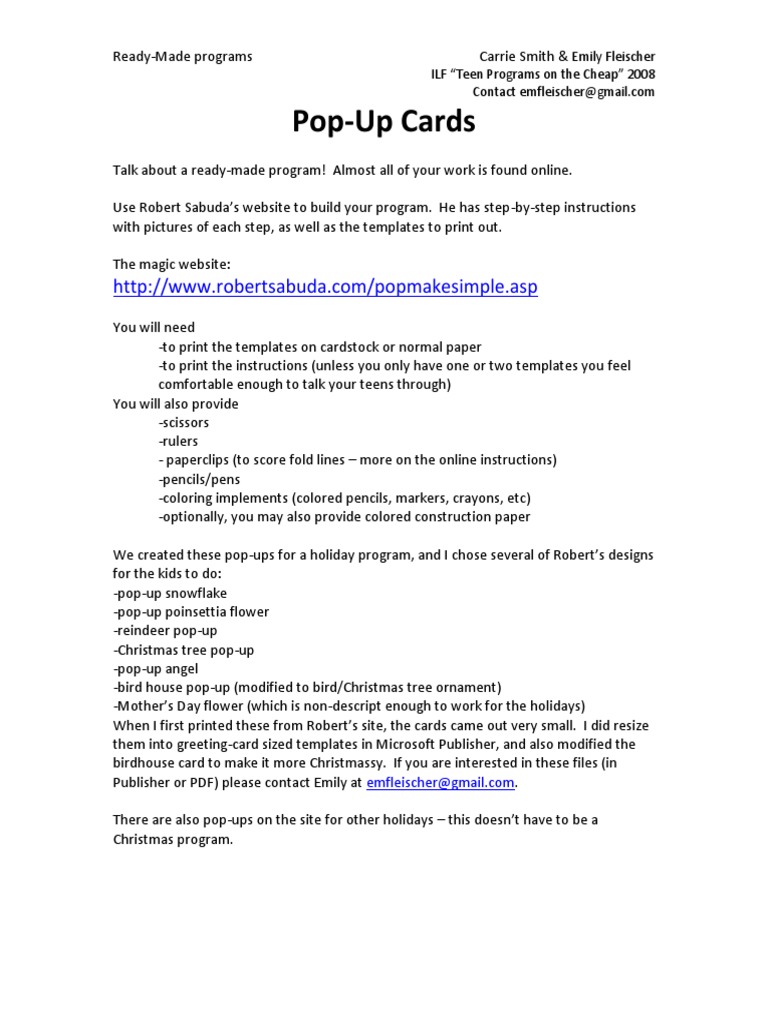 Program Handouts Ready-Made | PDF | Paintings | Leisure