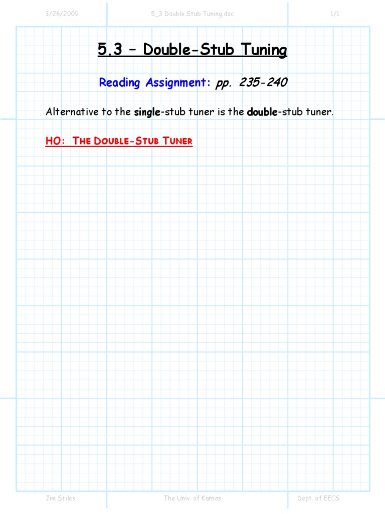 Double-Stub Tuning Guide | PDF