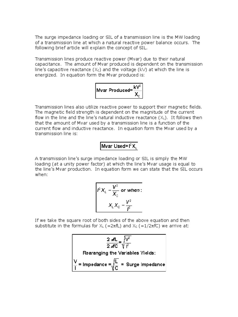 Understanding the Concept of Surge Impedance Loading and its ...