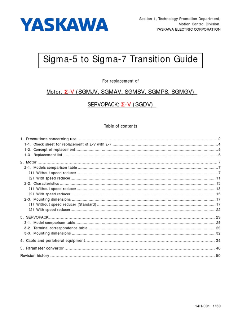 Sigma-5 To Sigma-7 Transition Guide | PDF | Servomechanism | Electric Motor
