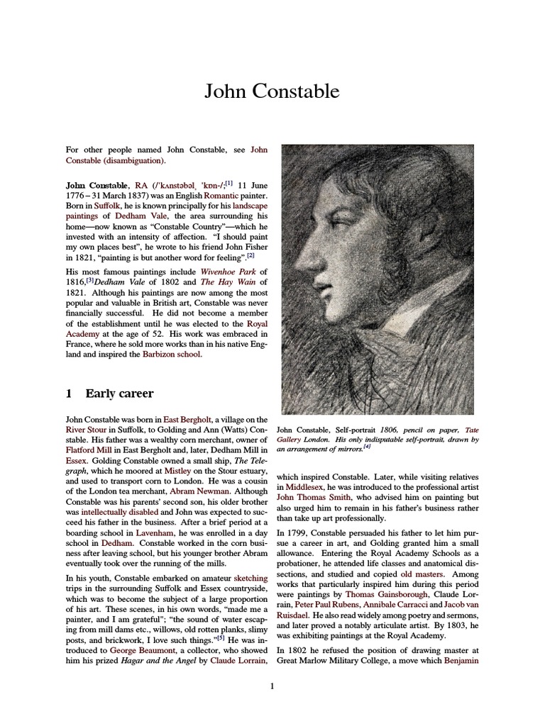 John Constable | PDF | Paintings | Plastic Arts