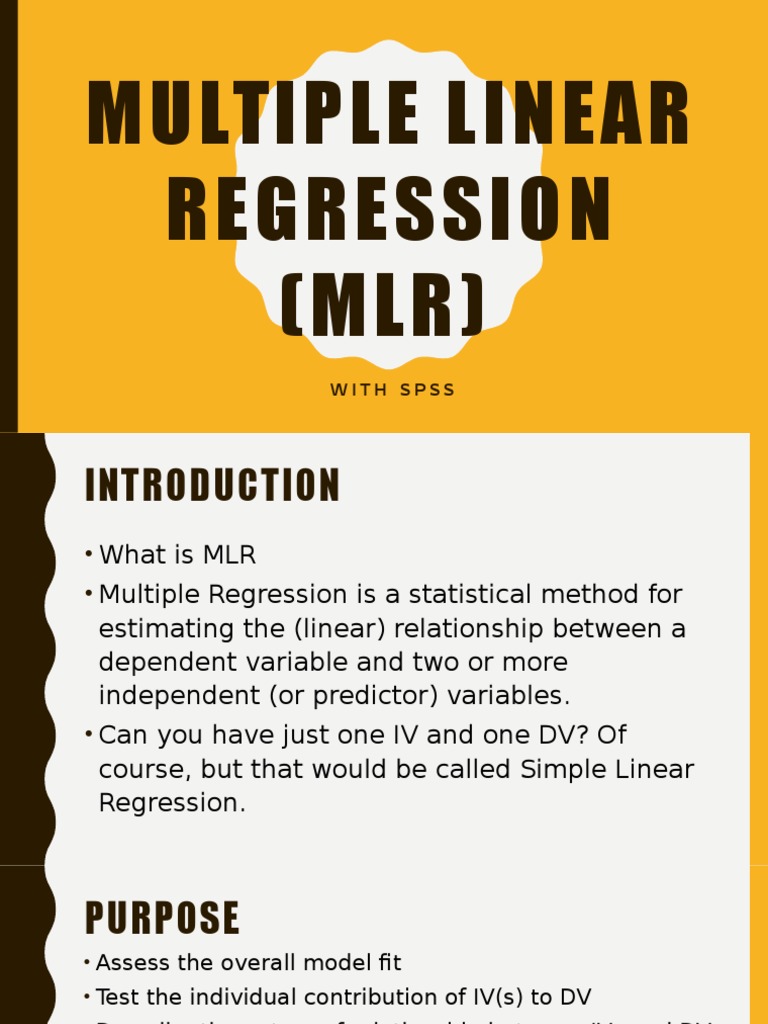 Multiple Linear Regression (MLR) | PDF | Dependent And Independent Variables | Regression Analysis