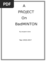 Badminton Sports Project | PDF | Racquet Sports | Athletic Sports