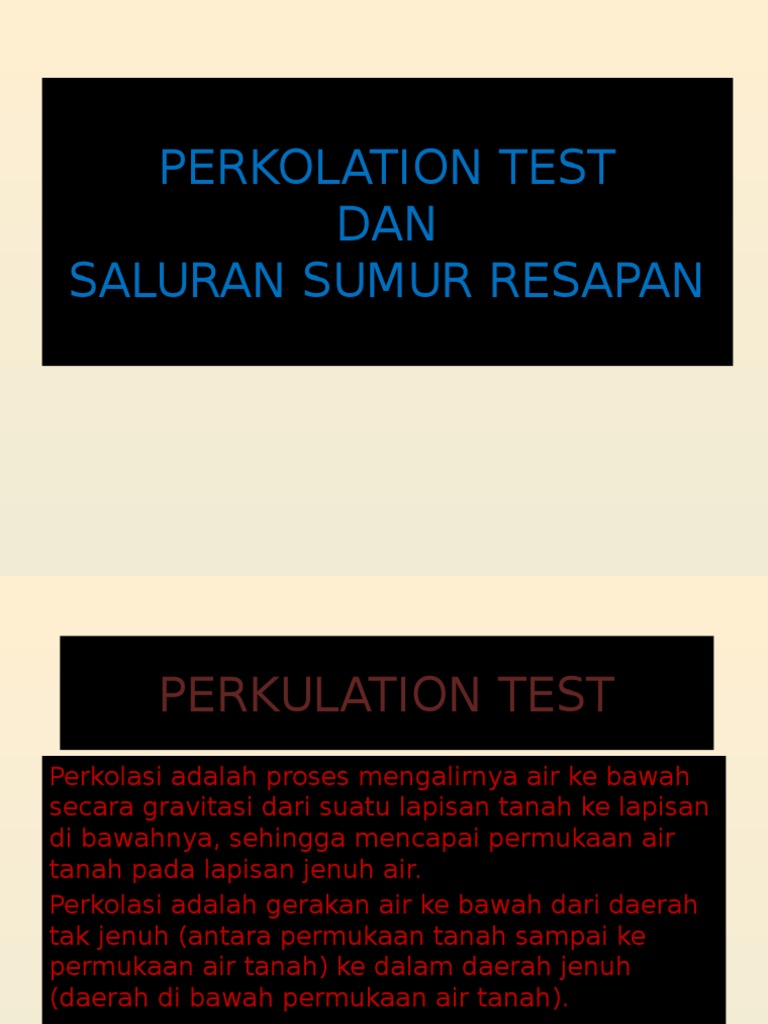 Perkolation Test Dan Perhitungan Dimensi | PDF