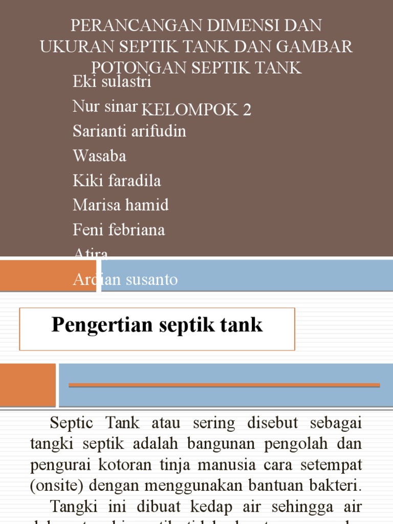 Ukuran dan Desain Septik Tank Ideal | PDF