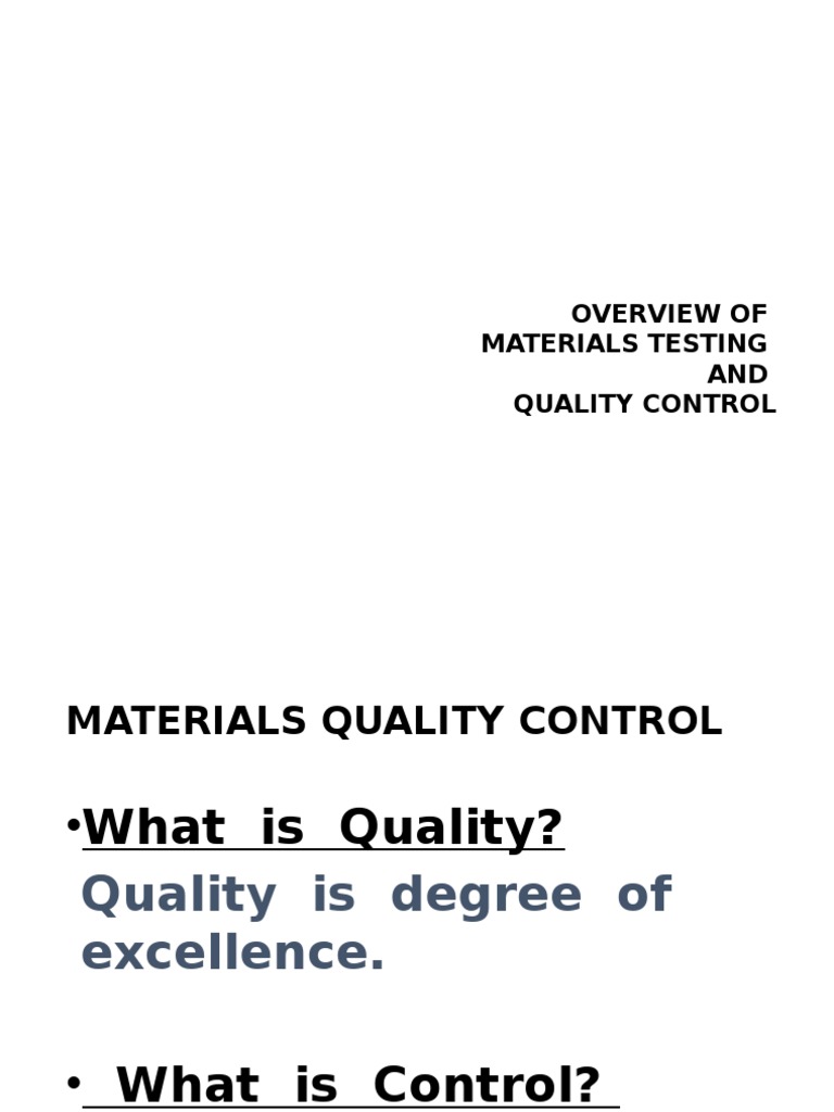 Material Testing & Quality Control | PDF | Specification (Technical ...