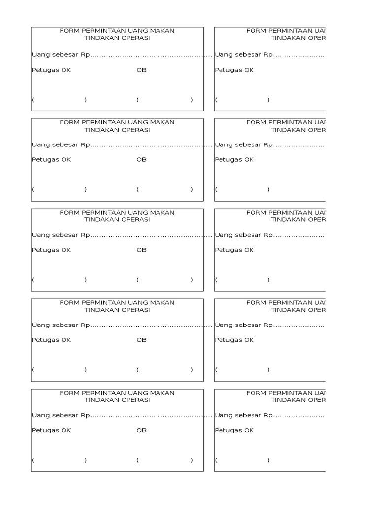 Form - Makan Ok | PDF