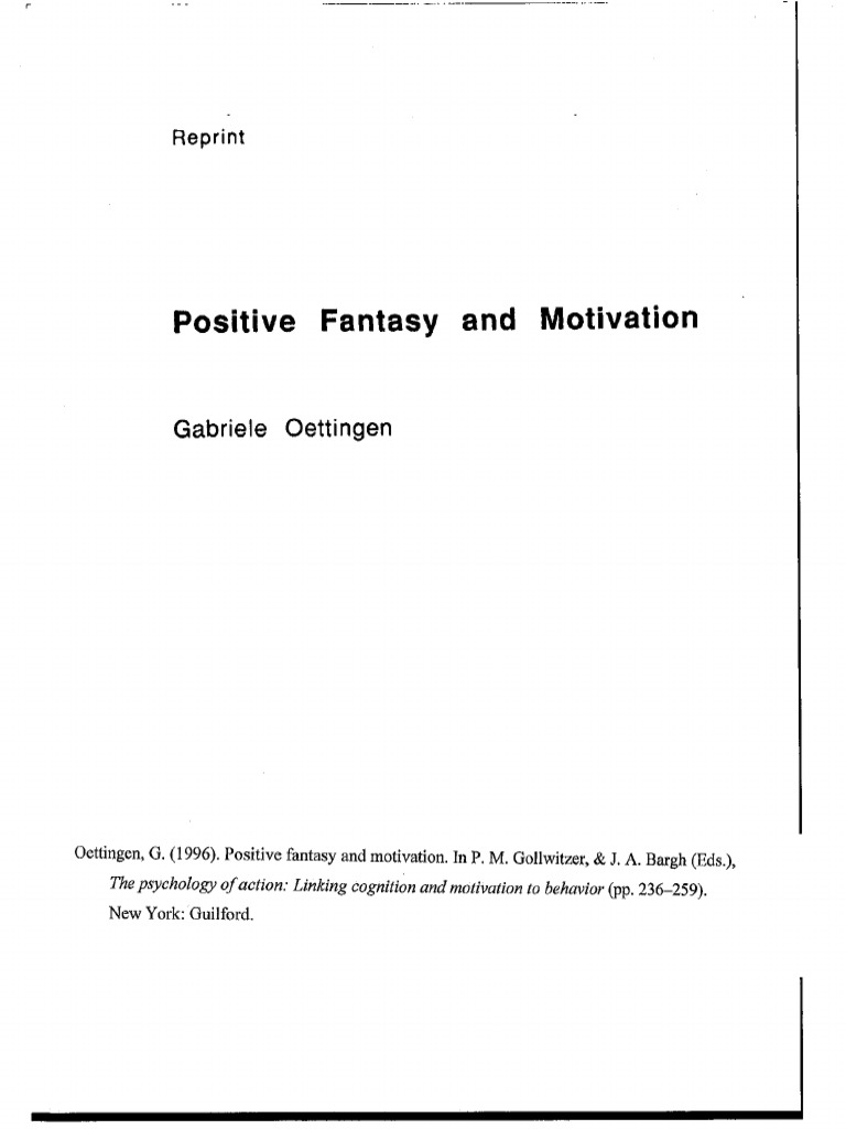 Positive Fantasy and Motivation | PDF