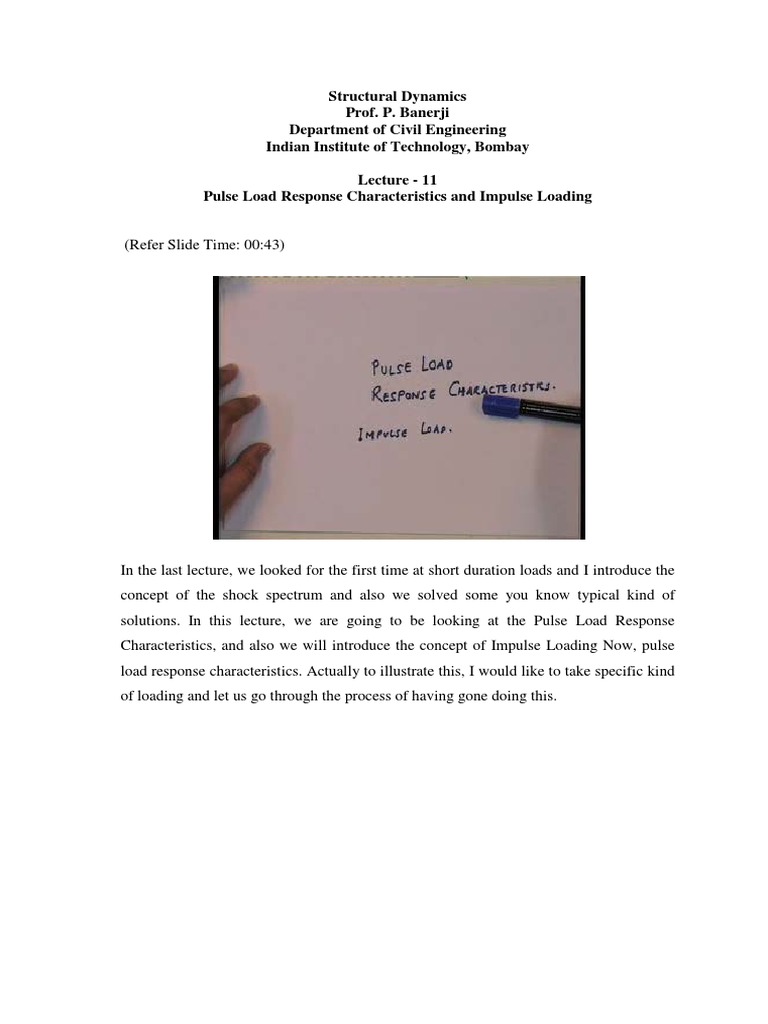 Pulse Load Response Characteristics and Impulse Loading | PDF ...