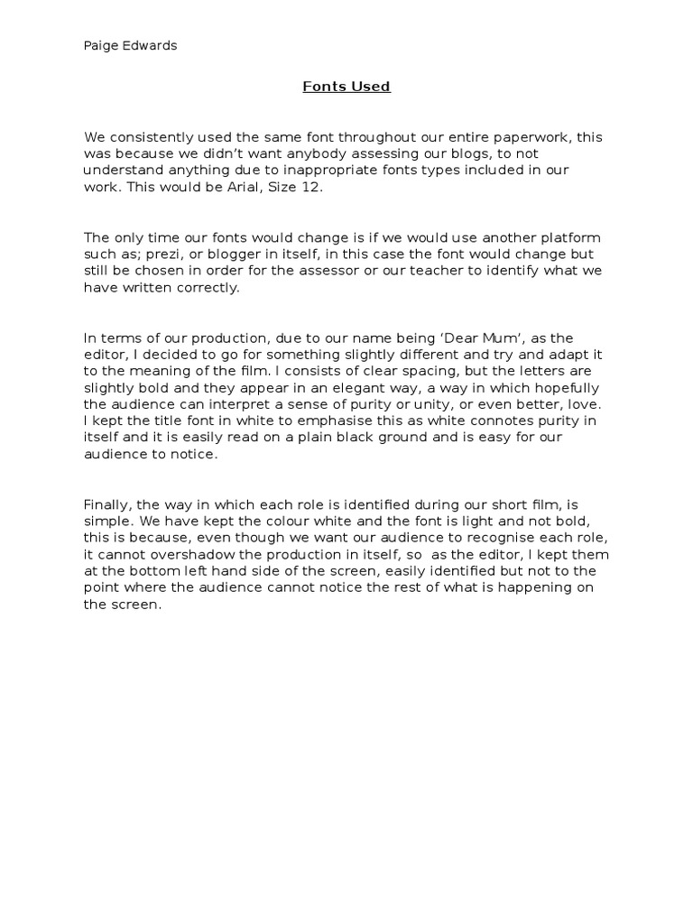 Fonts Used | PDF