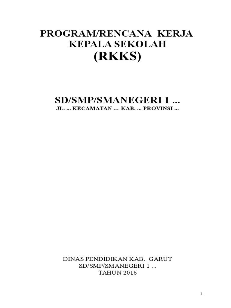 Program Kerja Kepala Sekolah Lengkap | PDF