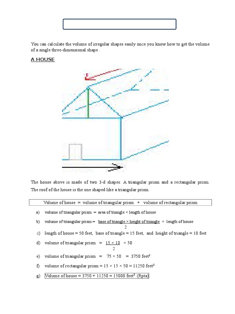 Volume of Irregular Shapes | PDF