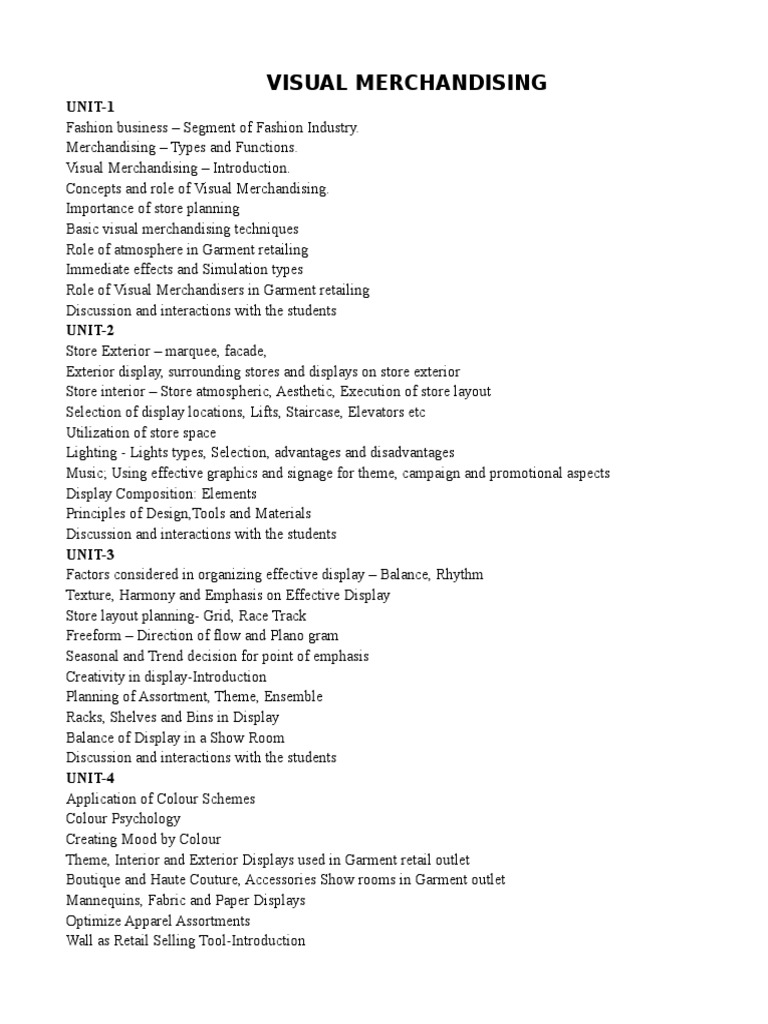 Visual Merchandising | PDF | Retail | Design