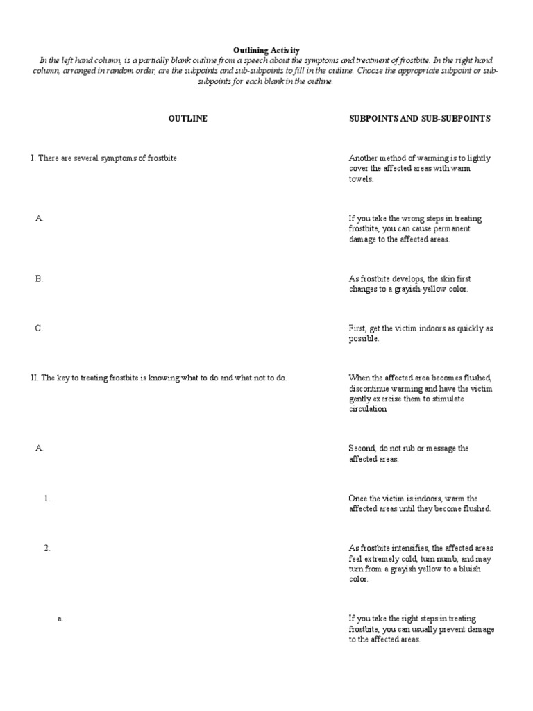 Outlining Activity | PDF