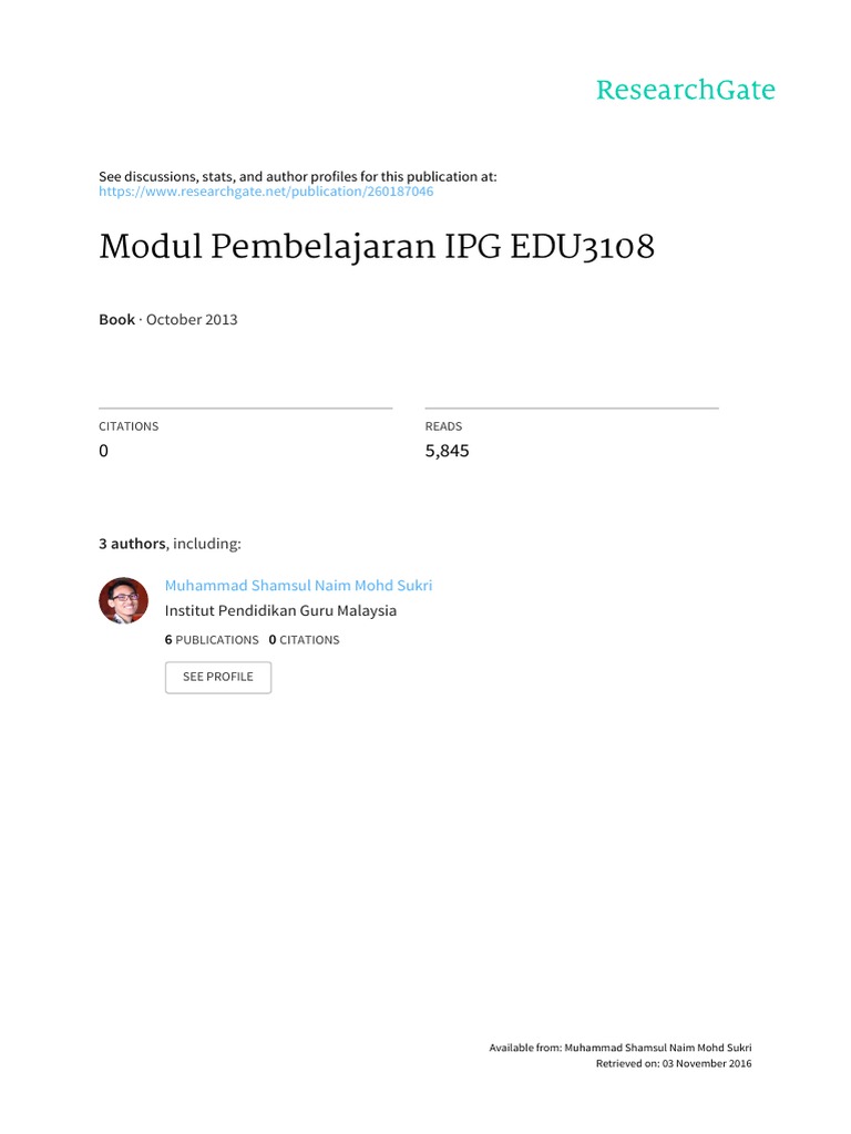 Modul Pembelajaran Edu 3083 | PDF