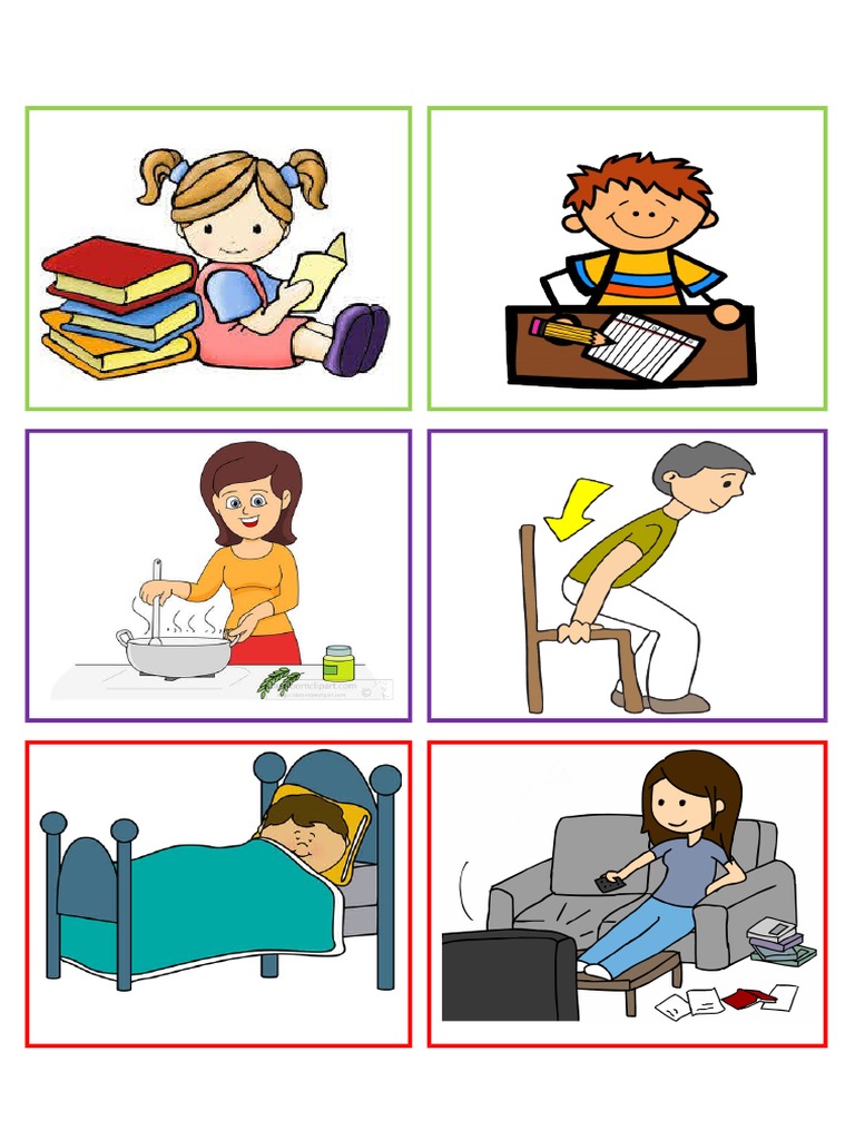 Action Verb Flashcards for Kids | PDF