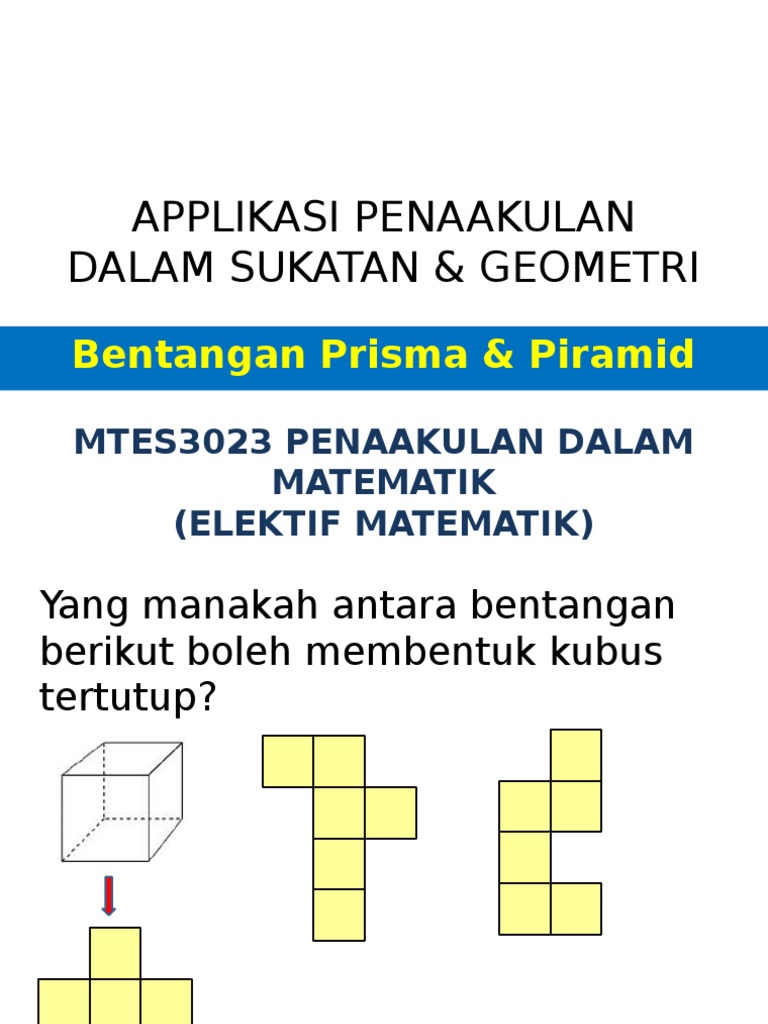 Bentangan 3D: Prisma, Piramid, dan Kubus | PDF | Sains & Matematika ...