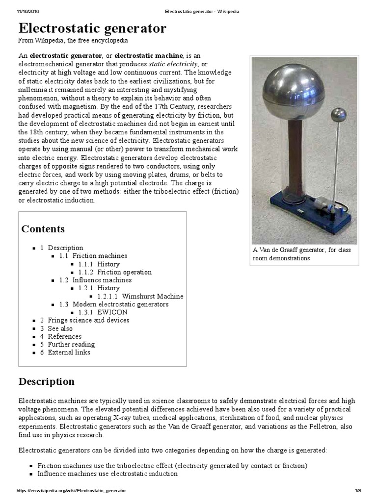 Electrostatic Generator | PDF | Mechanical Engineering | Natural Philosophy
