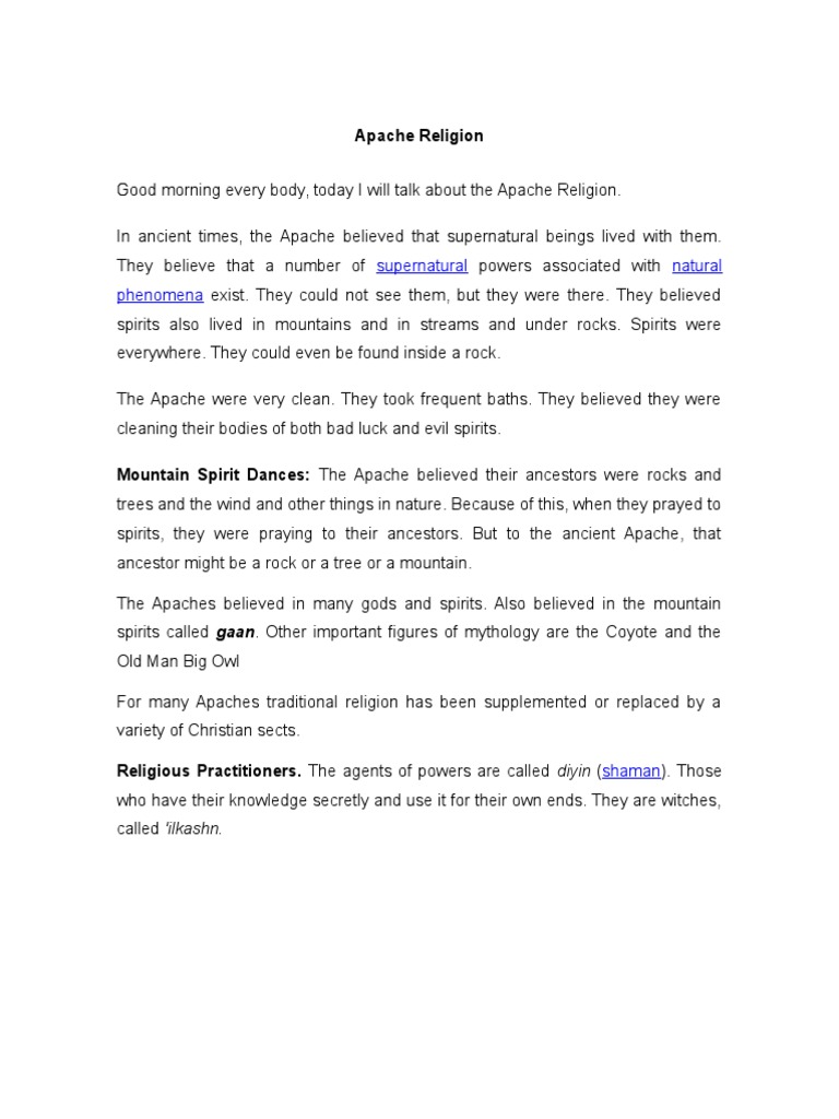 Apache Religion | PDF | Supernatural | Prayer