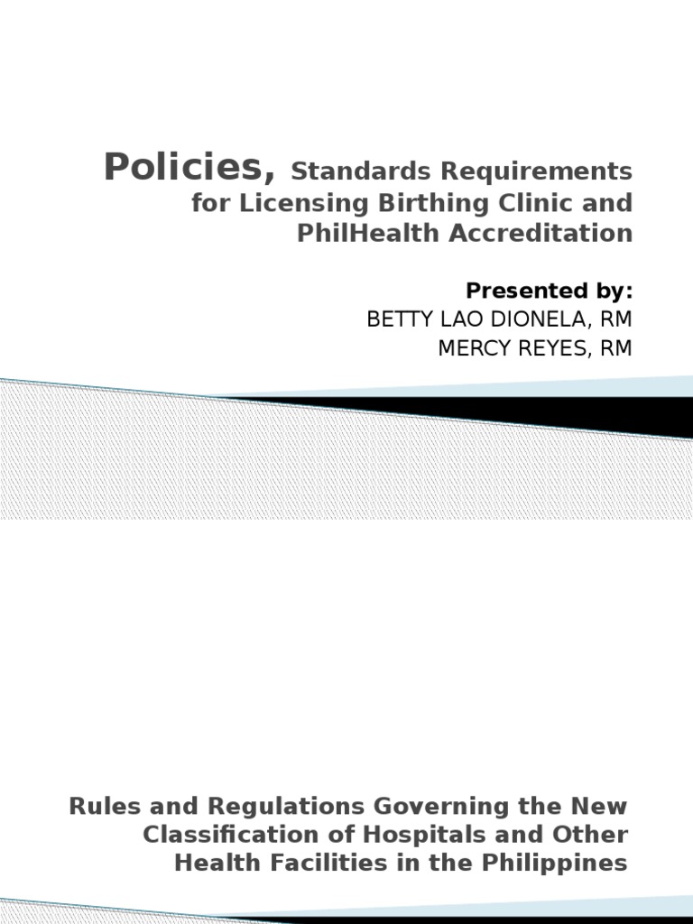 Policies, Standards Requirements For Licensing Birthing Clinic | PDF ...
