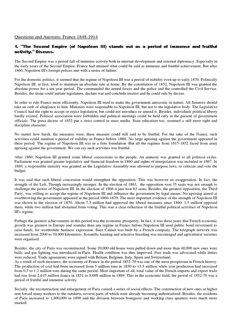 Essays On France 1848-1914 | PDF | French Third Republic | Dreyfus Affair