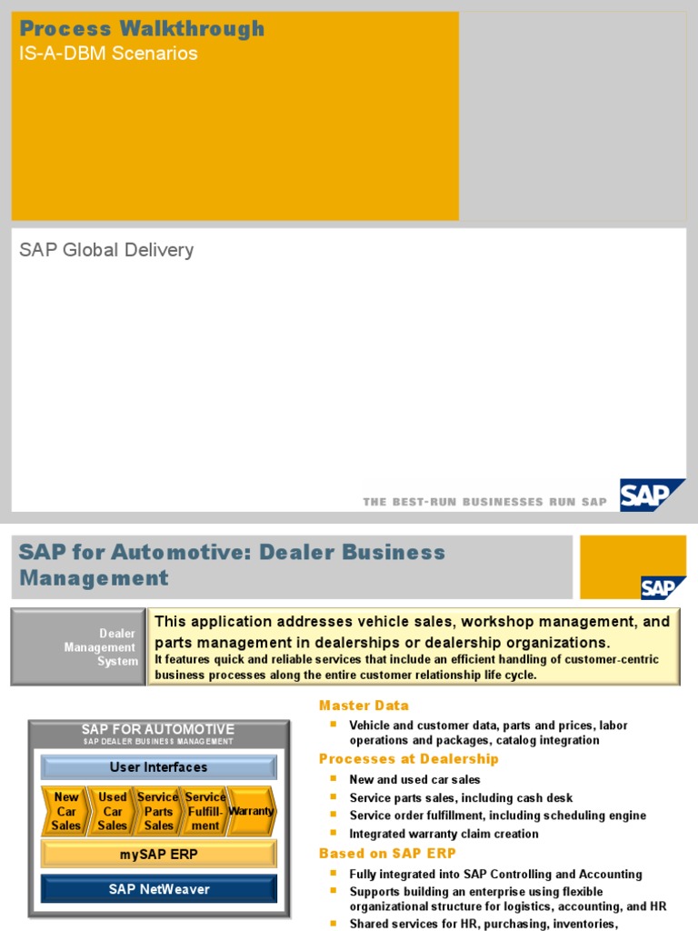 DBM Scenarios - Process Walkthrough | PDF | Invoice | Sap Se