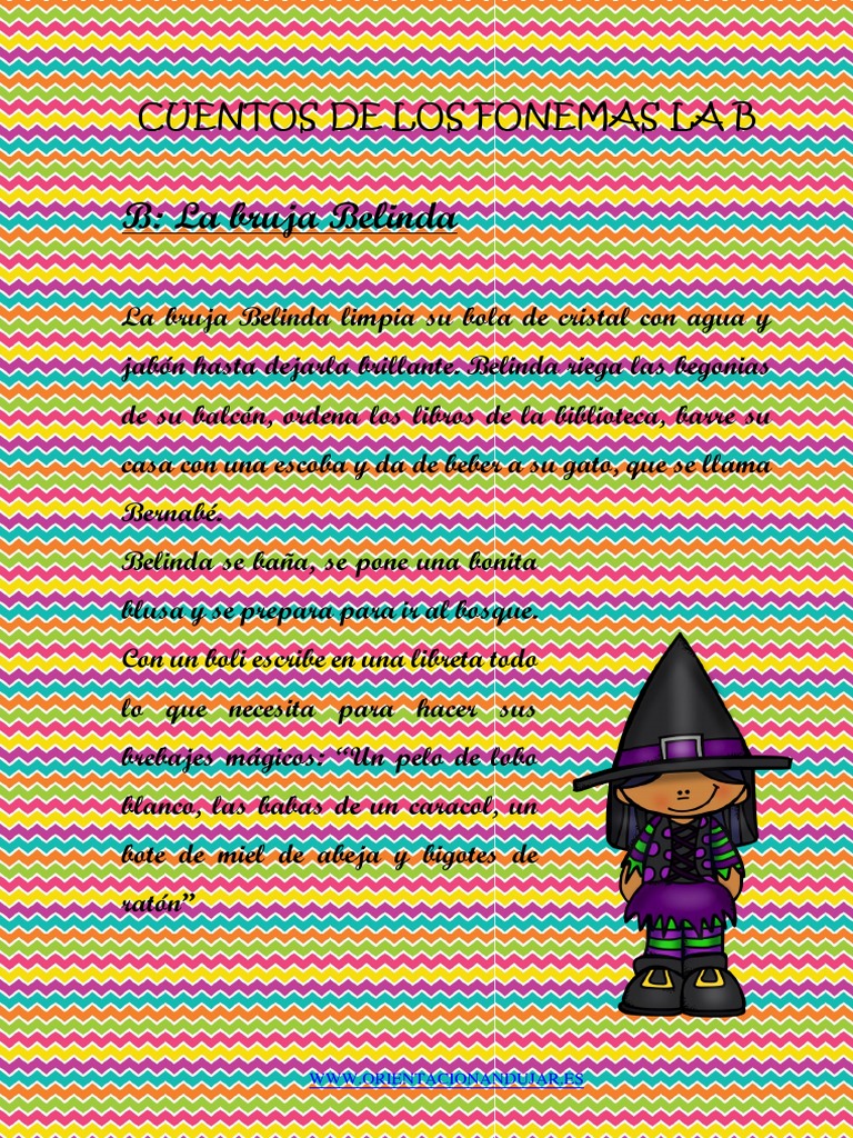 El Cuento Del Fonema B La Bruja Belinda | PDF | Cocina, comidas y vino