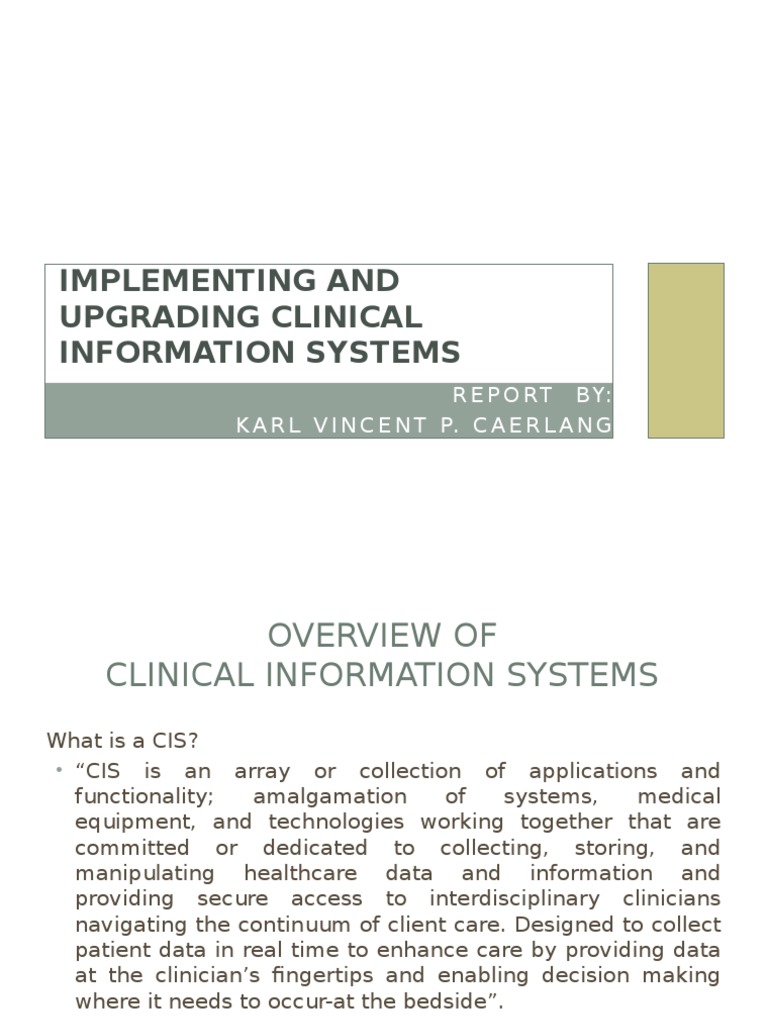 Benefits of Clinical Information Systems | PDF | Electronic Health ...