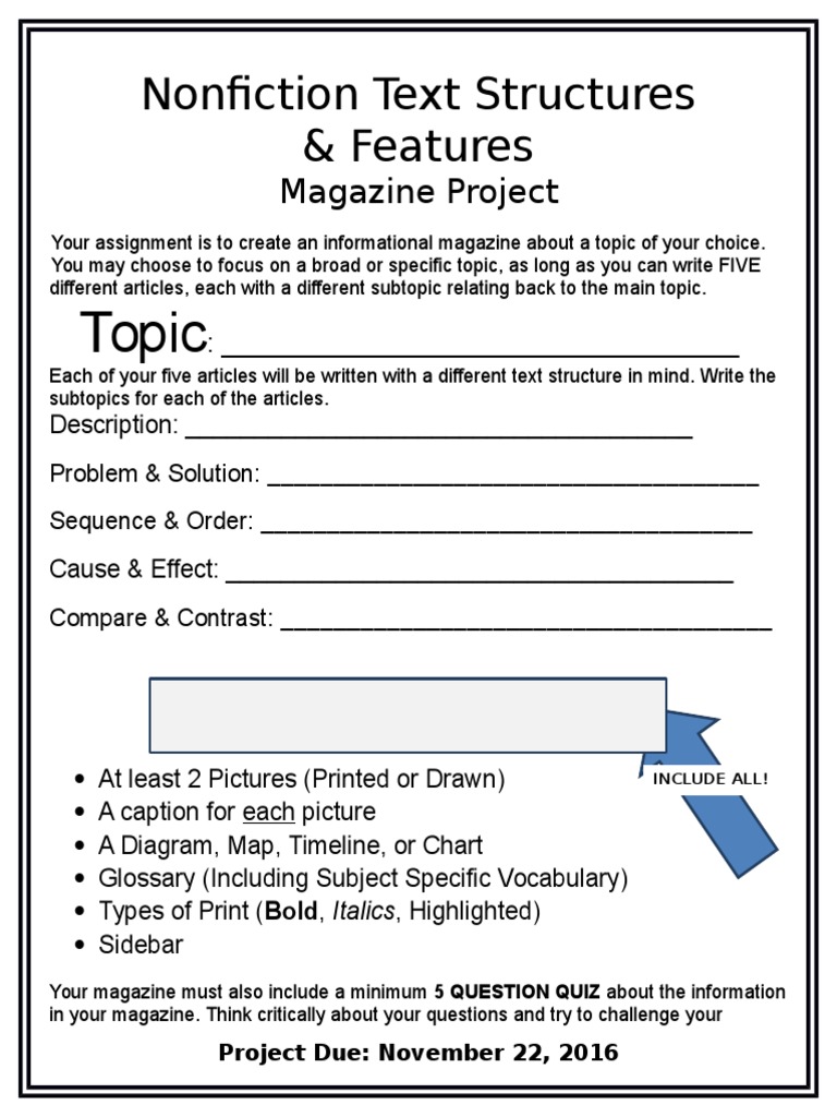 Magazine Project Nonfiction Text Structures 3 | PDF | Non Fiction ...