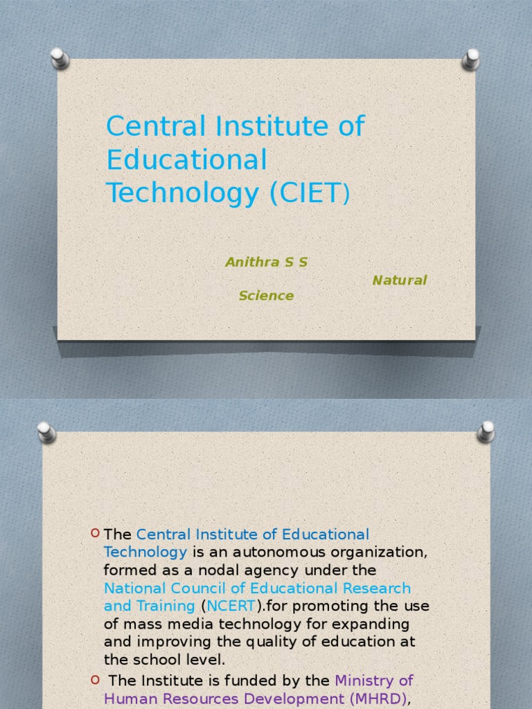 CIET | PDF | Educational Technology | Science And Technology