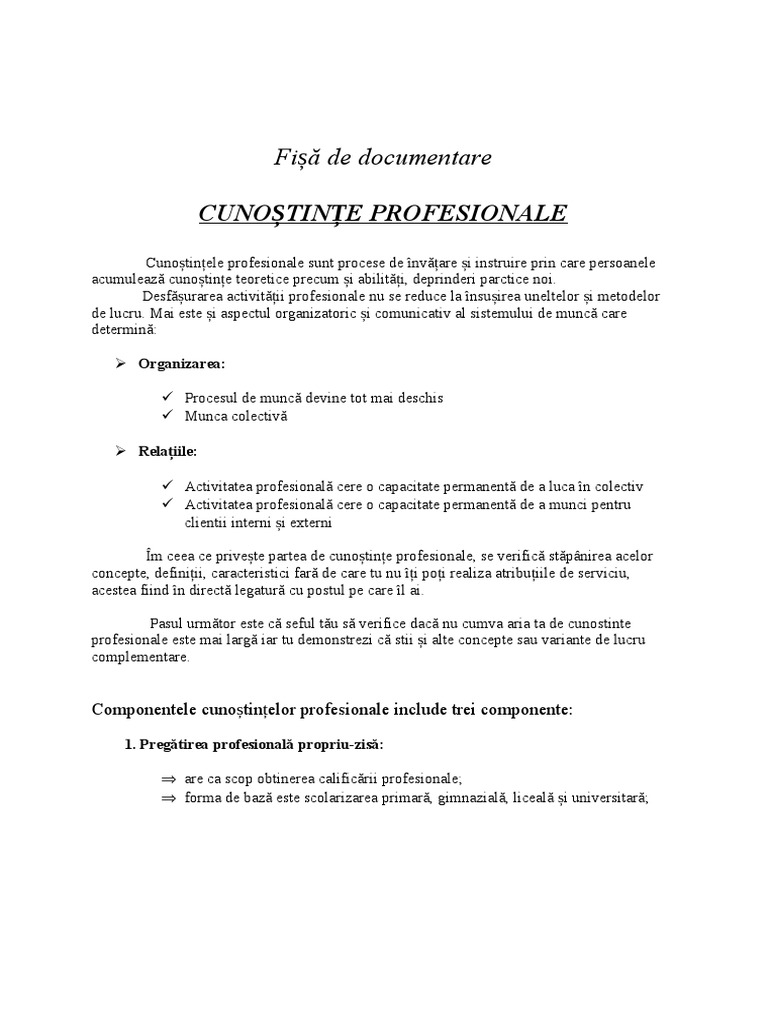 Fisa de Documentare Didactica | PDF