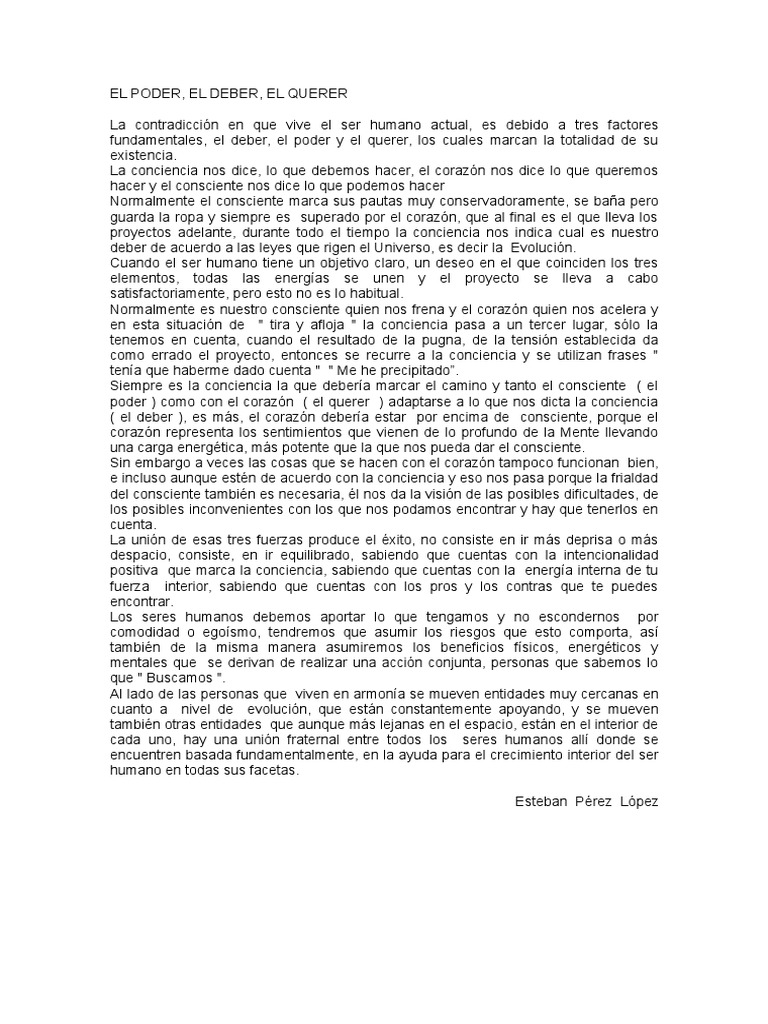 El Poder El Deber y El Querer | PDF | Mente | Cognición