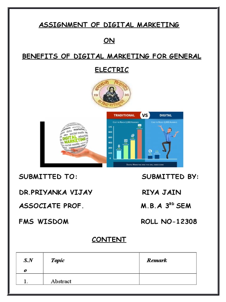 Assignment of Digital Marketing | PDF | Digital Marketing | General ...