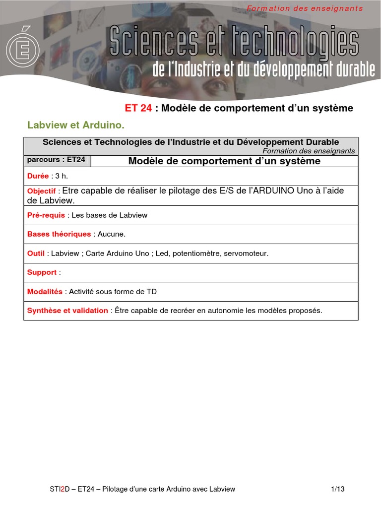 3437 7 Labview Et Arduino PDF | PDF | Arduino | Entrée/Sortie