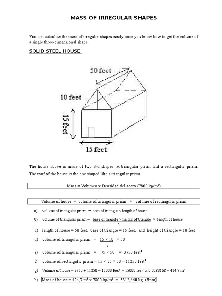 Mass of Irregular Shapes | PDF