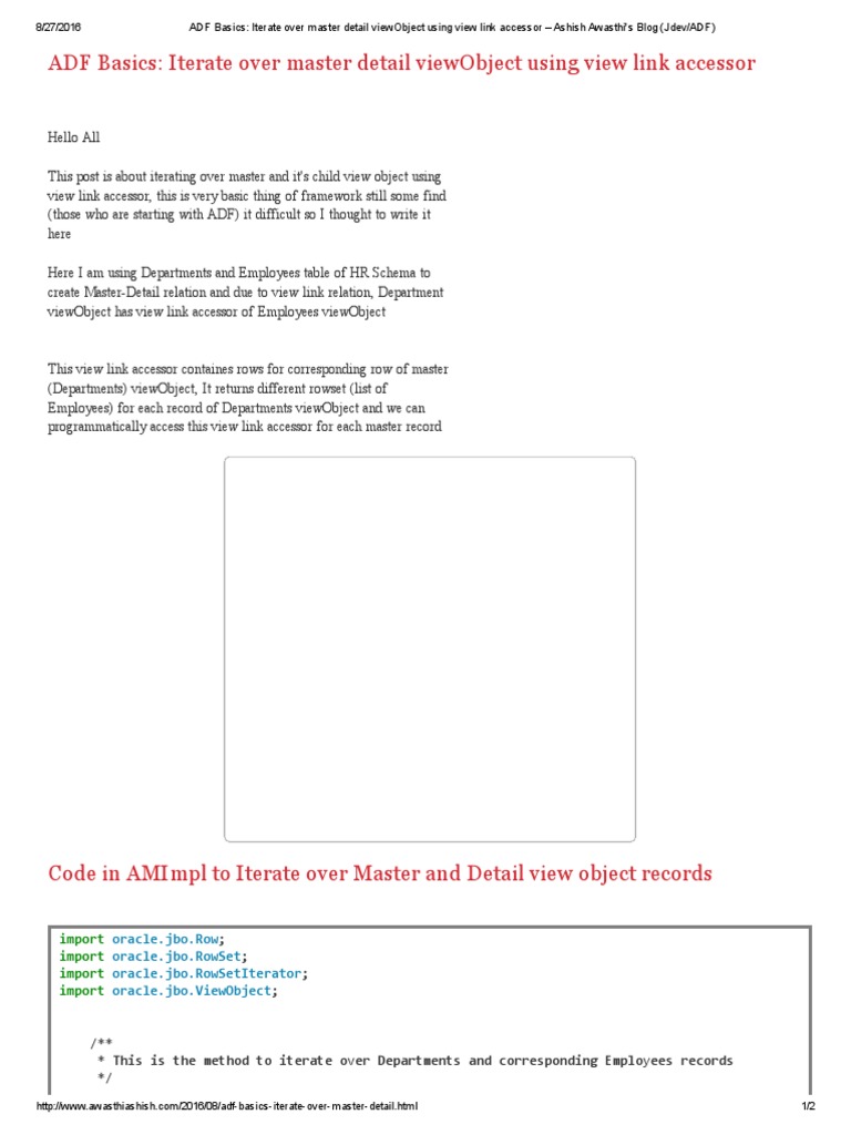 Iterate Over Master Detail ViewObject Using View Link Accessor | PDF | Computers