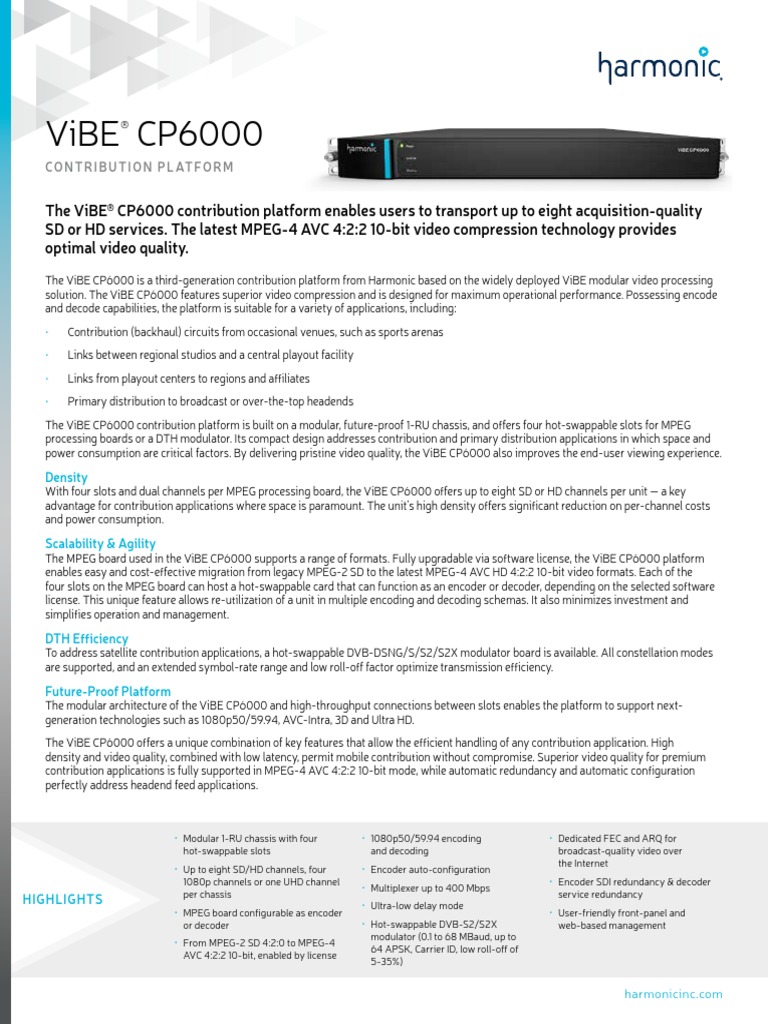 Harmonic DS ViBE CP6000 | PDF
