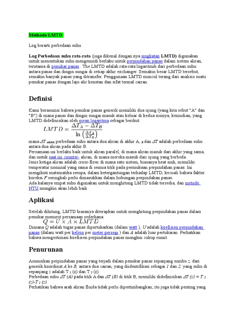 Methode LMTD | PDF