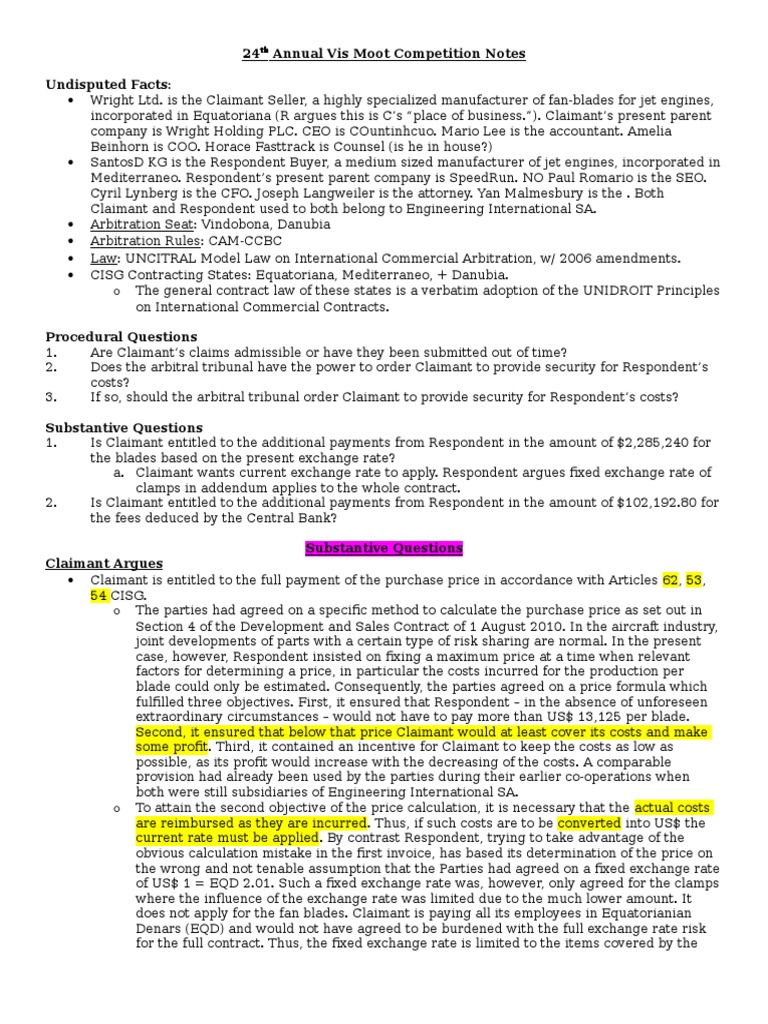 24th Vis Notes | PDF | Offer And Acceptance | Prices