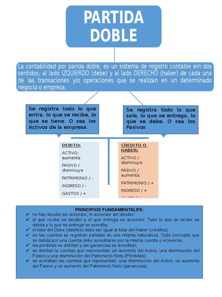 Principios Fundamentales de La Partida Doble | Bienes (Ley) | Contabilidad