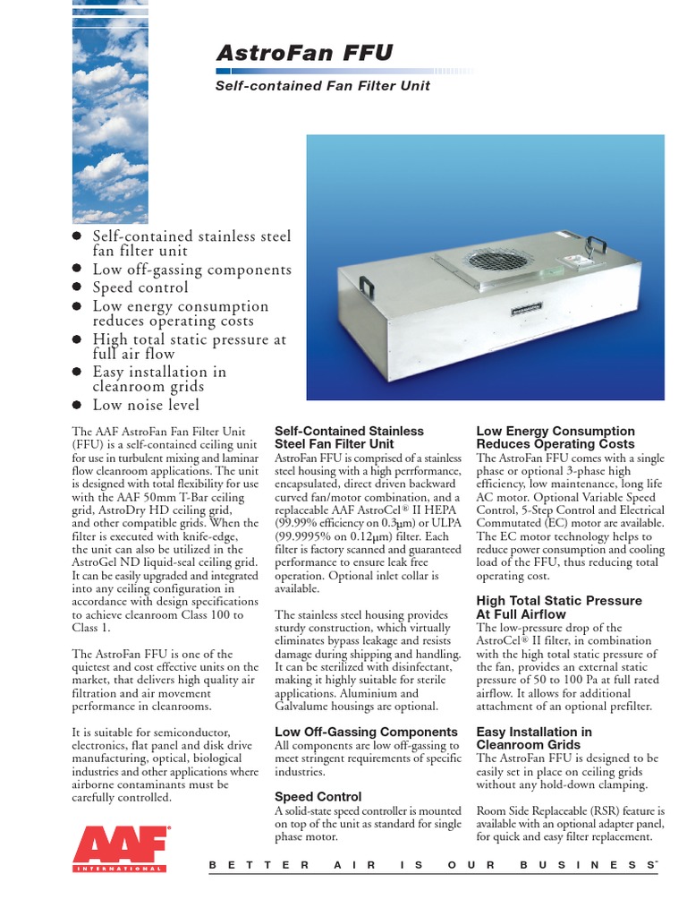 AstroFan FFU | PDF | Equipment | Building Engineering