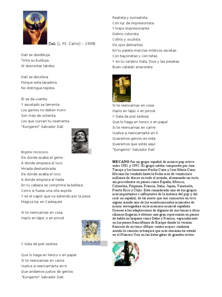 Dalí - Canción | PDF | Salvador Dalí | Pinturas