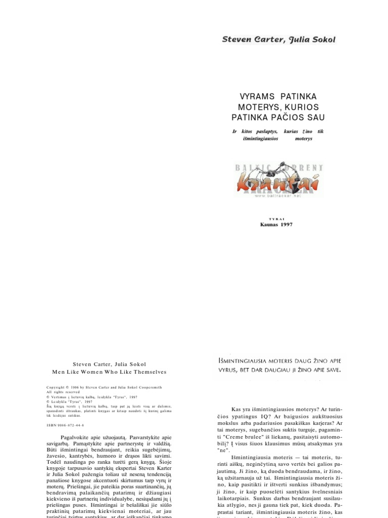 Vyrams Patinka Moterys Kurios Patinka Pacios Sau | PDF