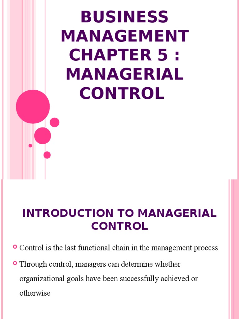 Managerial Control: An Overview of Key Concepts, Processes, Principles ...