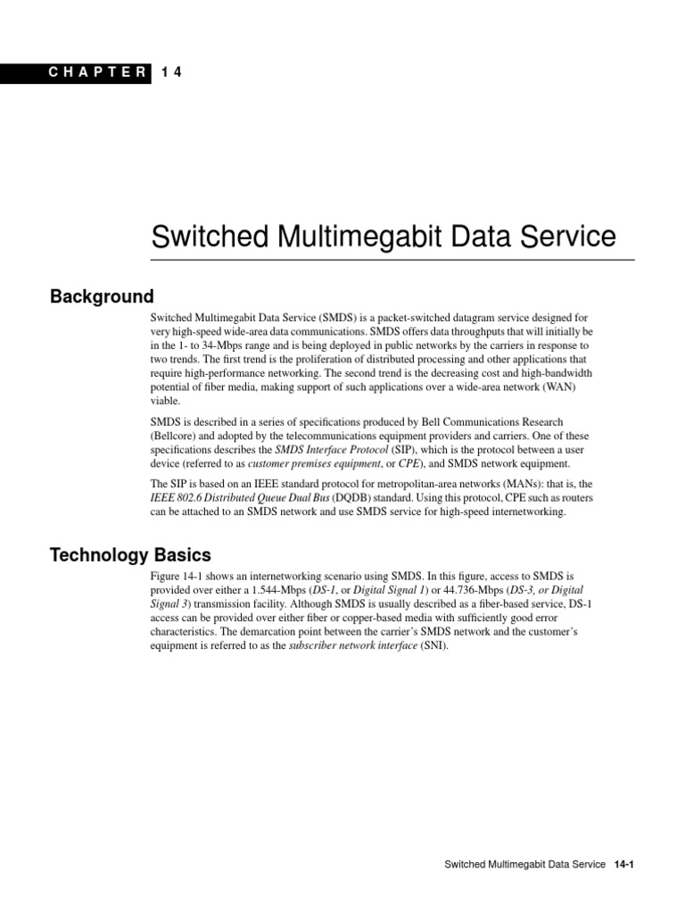 Switched Multimegabit Data Service: Background | PDF | Computer Network ...