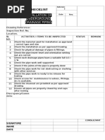 CHECKLIST For Installation of of Hot & Cold Water Supply Pipe Work | PDF