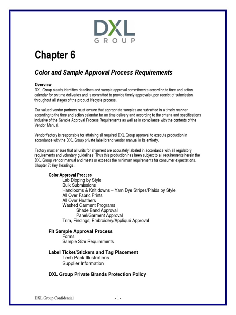 Chapter 6 - Sample Approval | PDF | Trademark | Knitting