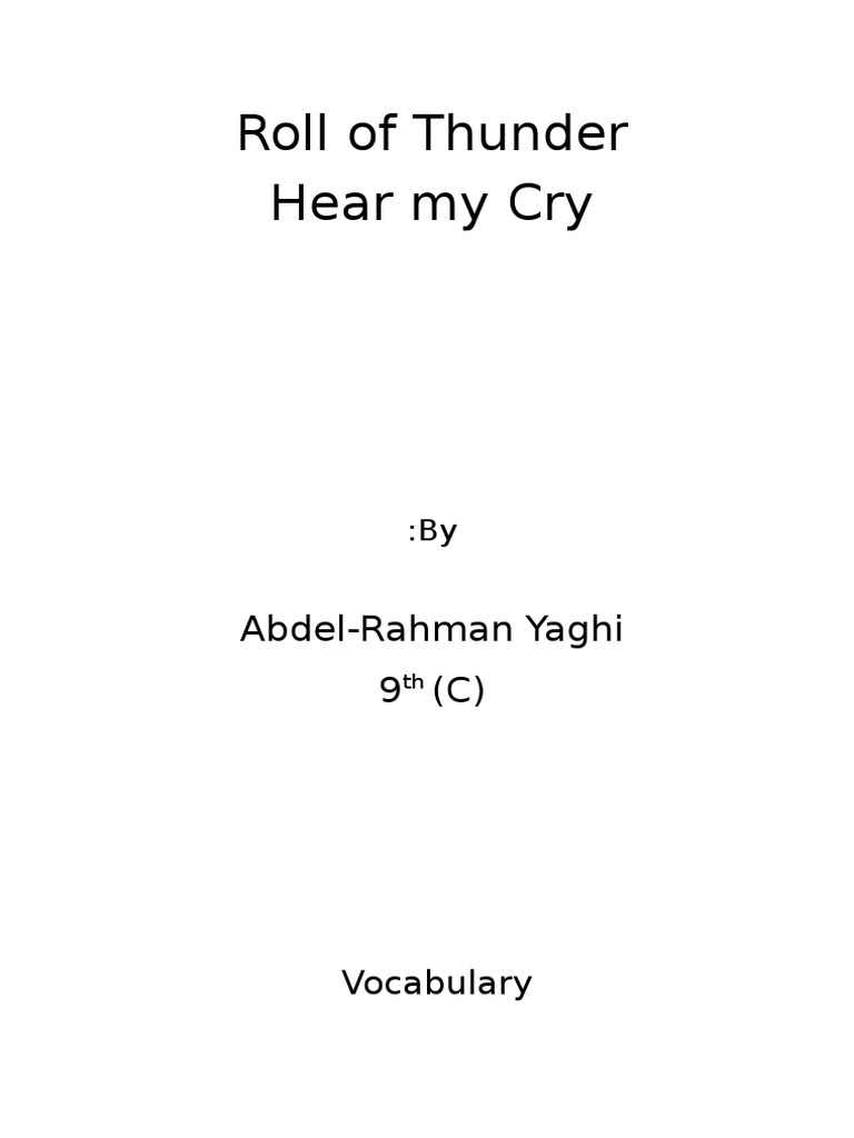 Roll of Thunder | PDF | Language Arts & Discipline | Poetry