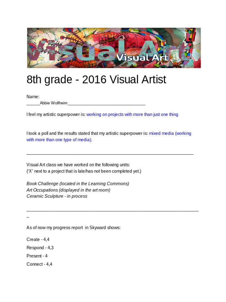 Visual Art Reflection | PDF